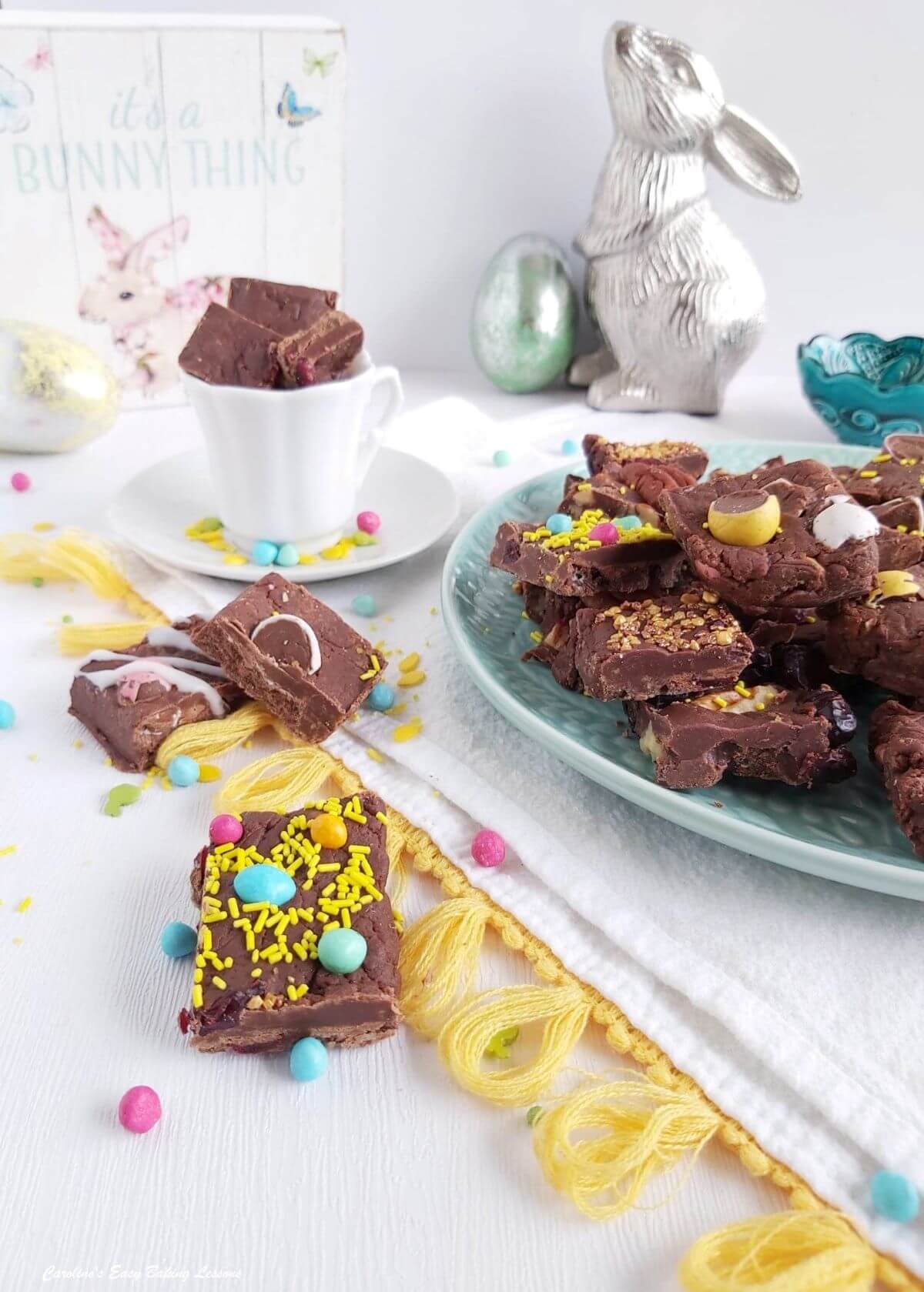 Easter microwave chocolate fudge 2bb – Caroline's Easy Baking Lessons