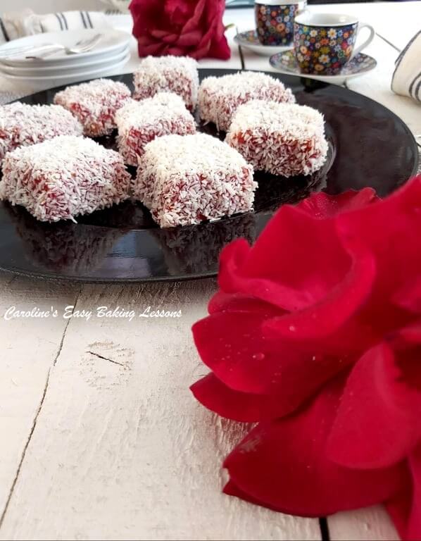 Lamingtons=Australia's Light Coconut SPonge Cakes