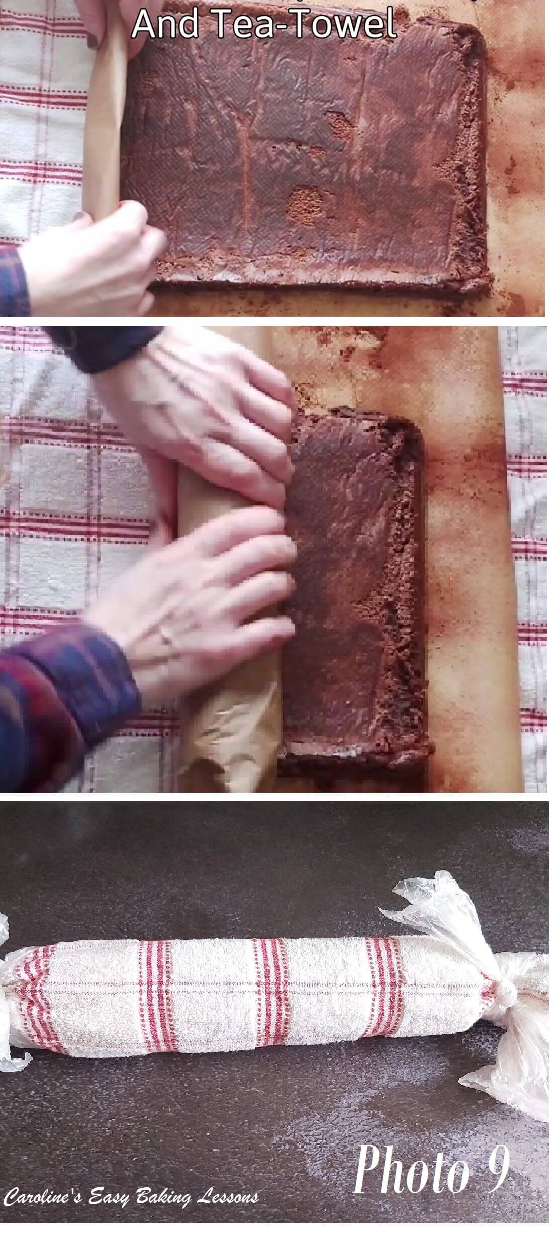 chocolate swiss roll first roll photo 9 bb – Caroline's Easy Baking Lessons