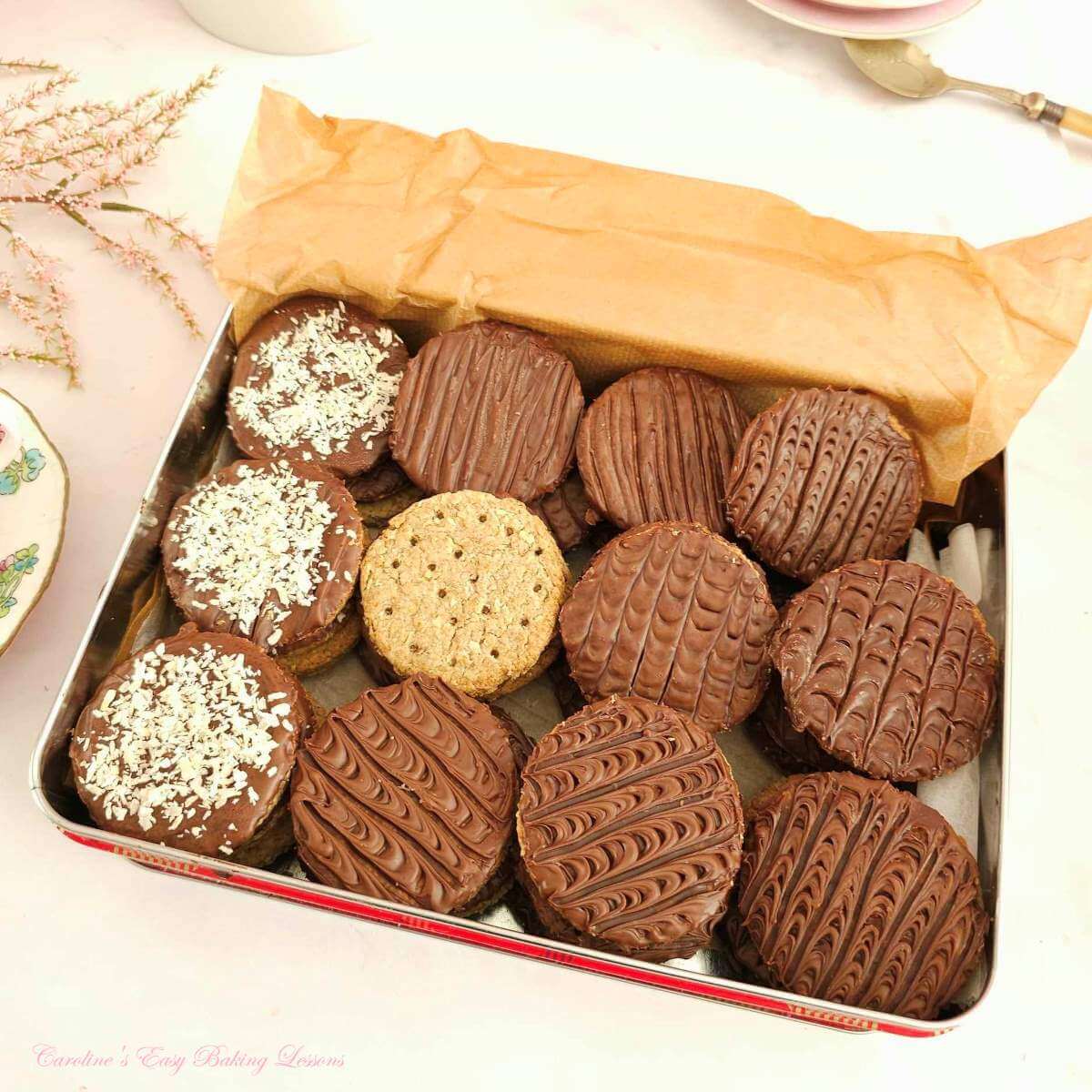 chocolate digestive biscuits tin bb – Caroline's Easy Baking Lessons