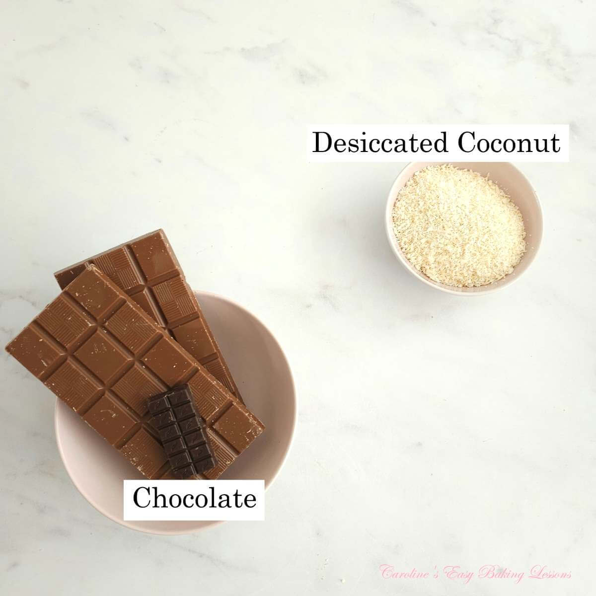 coconut & chocolate ingredients labelled bb – Caroline's Easy Baking ...